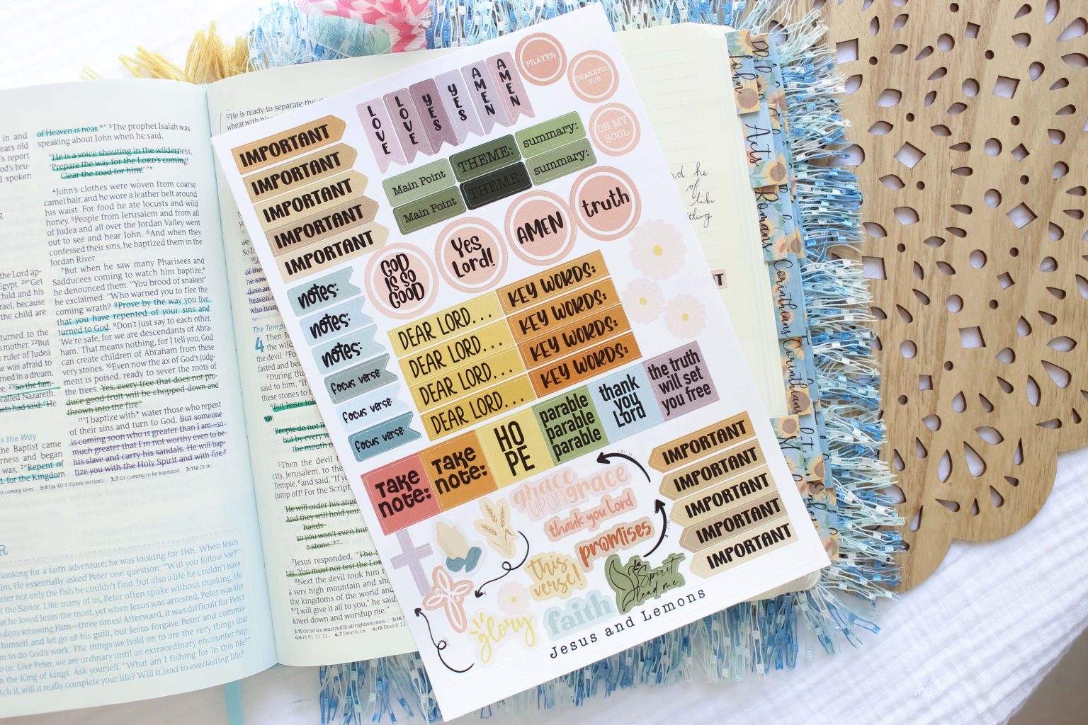 Bible Study Stickers – Jesus and Lemons