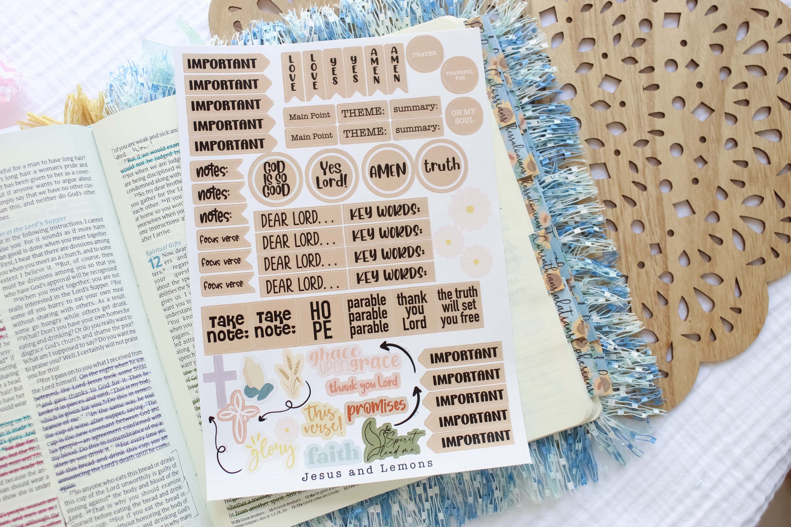 Bible Study Stickers – Jesus and Lemons